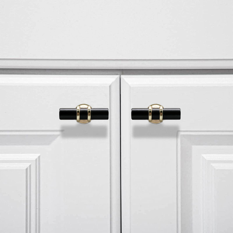 COAHAHA Black & Gold Cabinet Pulls - Durable Zinc Drawer Knobs For Elegant Home Decor | Wayfair